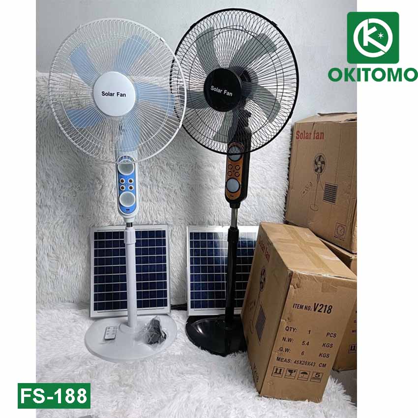 Quạt Cây đứng Tích điện Năng Lượng Mặt Trời Solar Fan Thịnh Hoa FS-188 - Quạt Nhật 2T